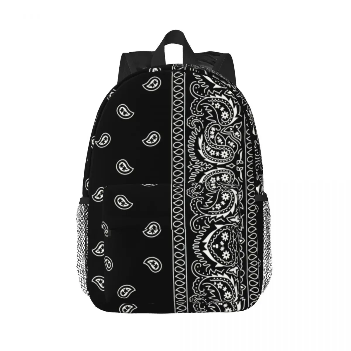 Custom-Black-White-Paisley-Chicano-Bandana-Style-Laptop-Backpack-Women ...
