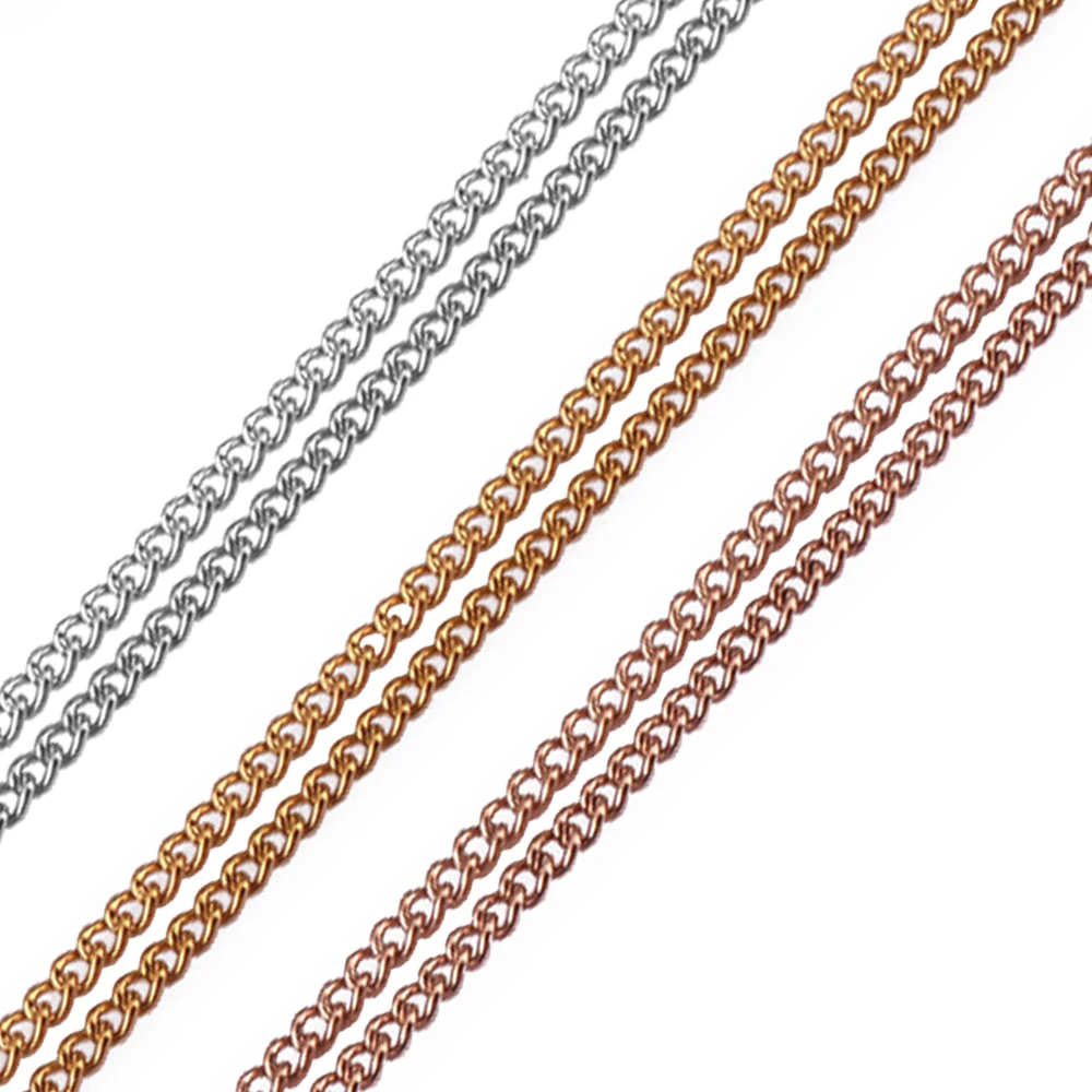 10Pcs-lot-1-5mm-2mm-Stainless-Steel-Gold-Steel-Rose-Twisted-Link-Chain ...