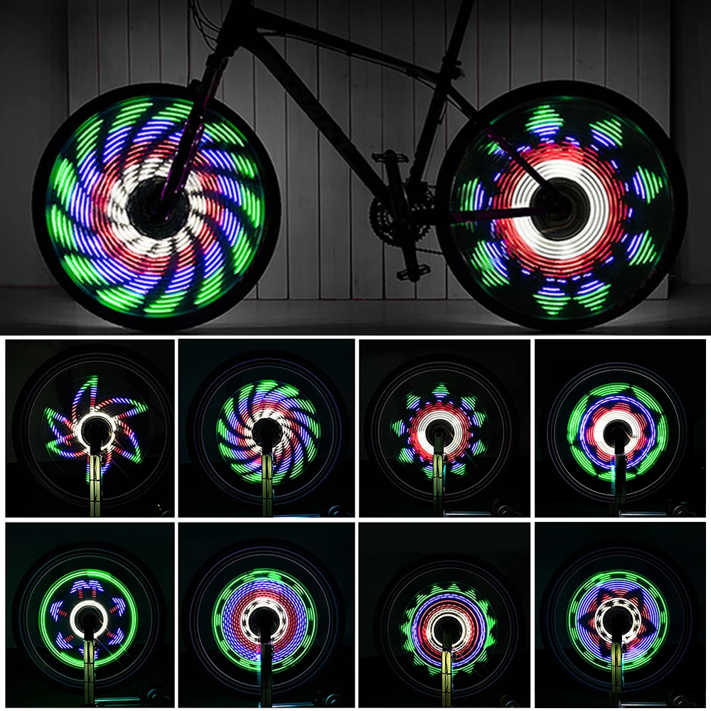 Colorful-Bike-Wheel-Spoke-Light-IPX5-Waterproof-Bicycle-Light-64pcs-LED ...