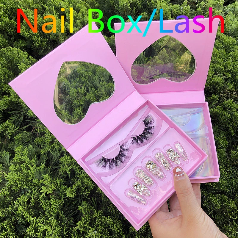 Custom False Nail Boxes Packaging With Eyelashes Press On Nail ...