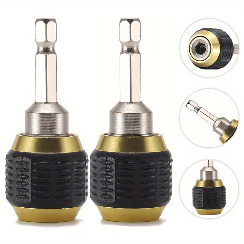 2pcs 60mm Quick Release Drill Chuck 1/4" Hex Shank Universal Converter ...