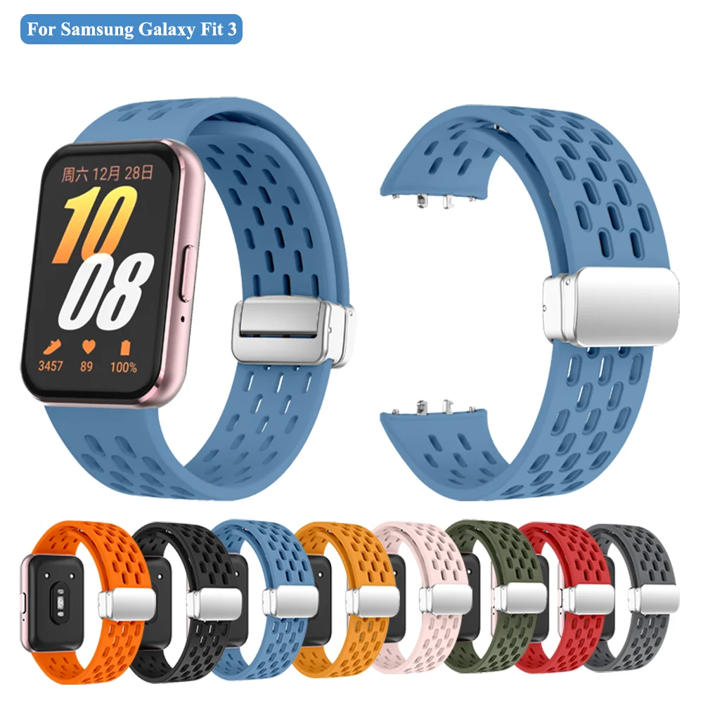 Official-Strap-for-Samsung-Galaxy-Fit-3-Original-Watch-Band-Silicone-Magnetic-Buckle-Bracelet ...