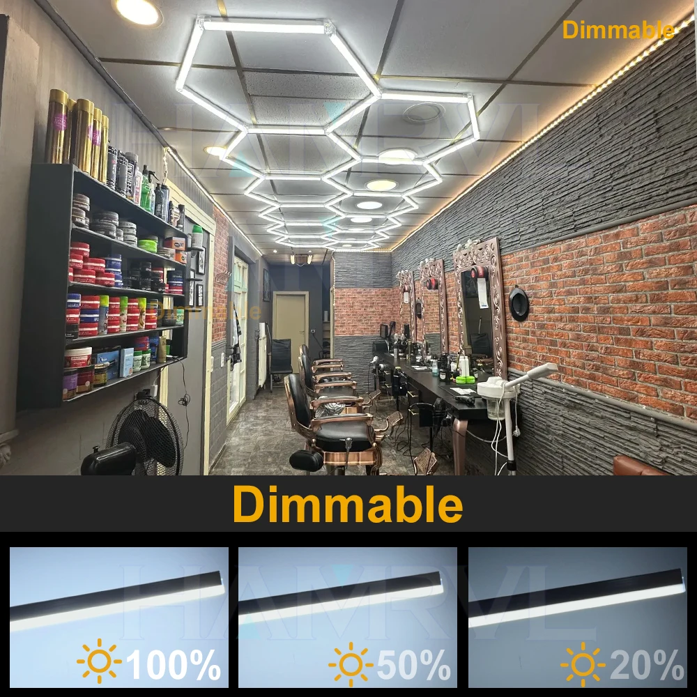 Dimmable Hexagon LED Lighting for Garage Barbershop Hair Salon Gym ...