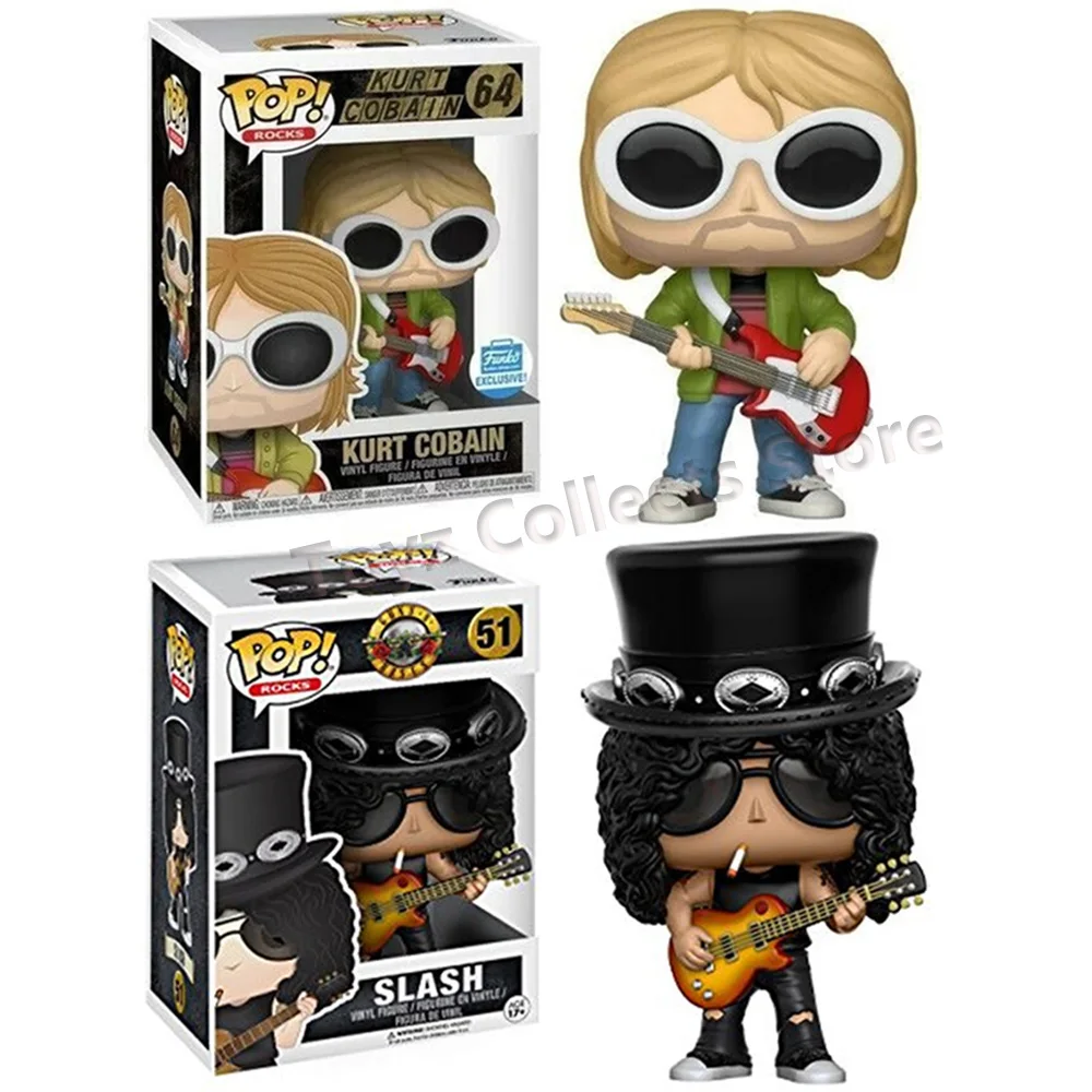 Funko-Pop-Rock-Star-Slash-with-Guitar-51-KURT-COBAIN-64-65-66-67-Action ...