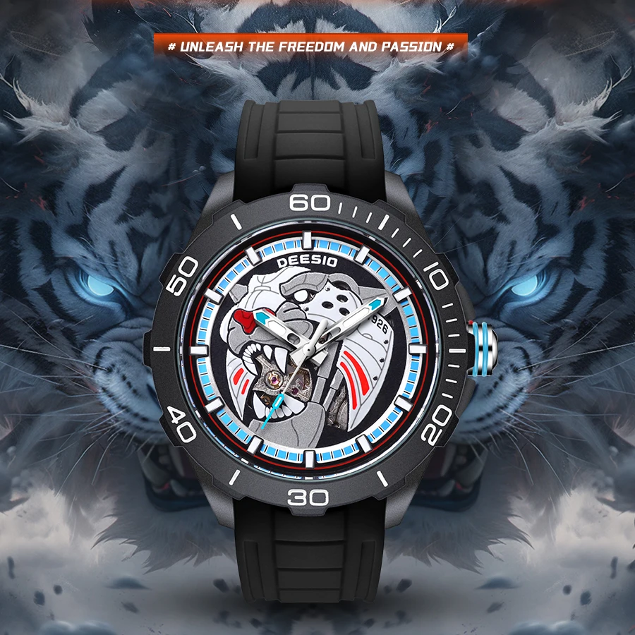 Deesio-Carbon-Fiber-Case-Automatic-Movement-Mechanical-Hand-Clock ...