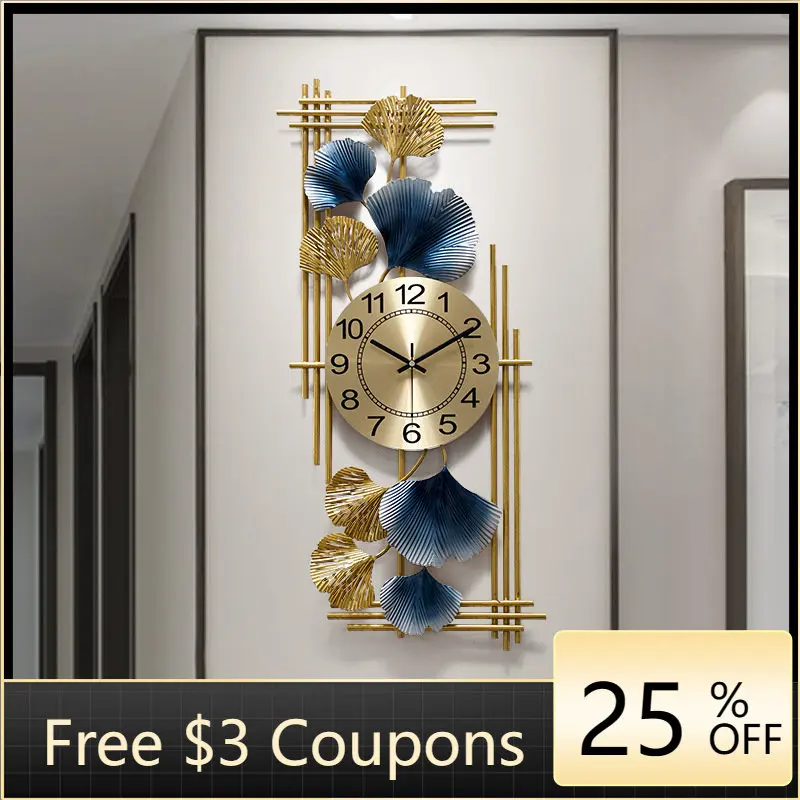 New-Chinese-ginkgo-biloba-wall-clock-living-room-luxury-modern ...