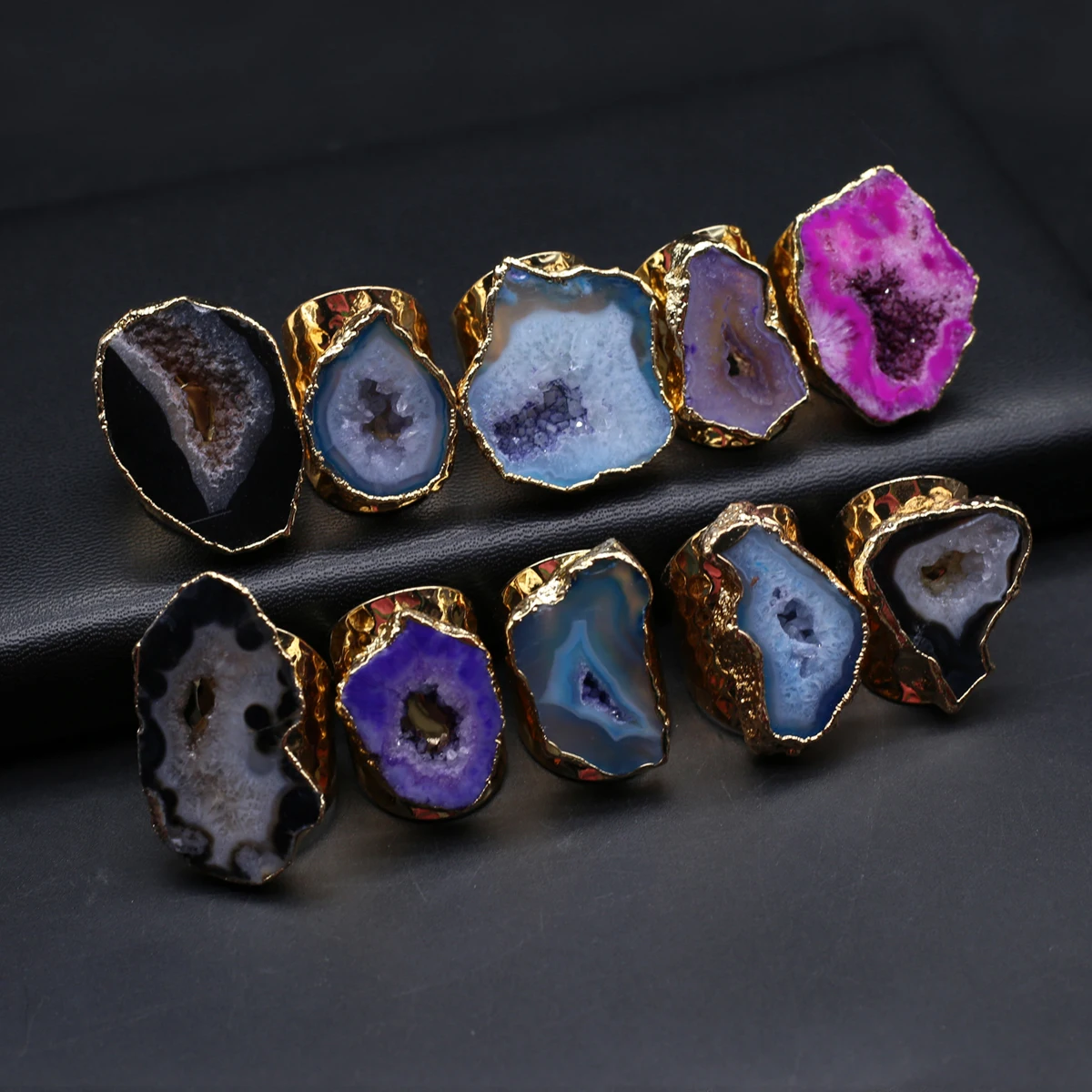 1PC Natural Semiprecious Stone Random Irregular Mineral Gem Adjustable ...