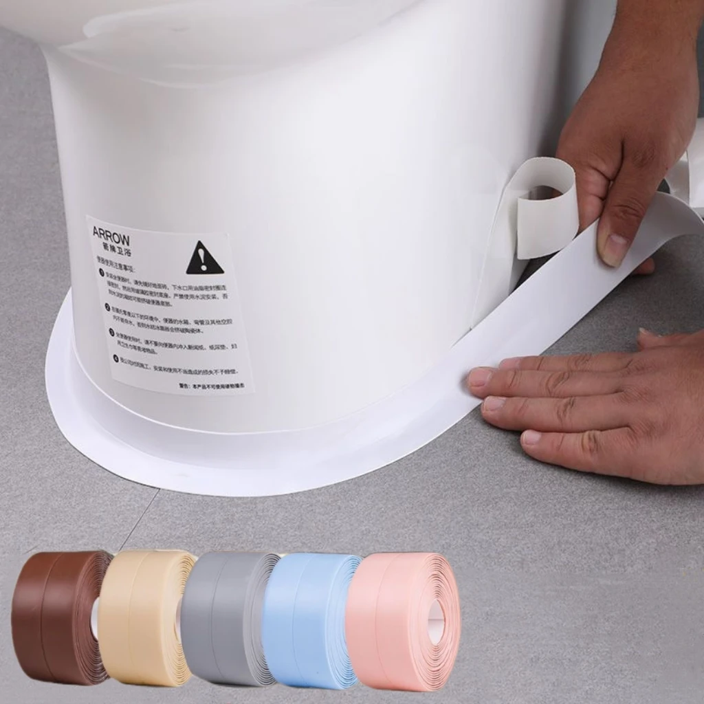 Shower-Bath-Sealing-Strip-Tapes-Pvc-Self-Adhesive-Sink-Stove-Crack ...