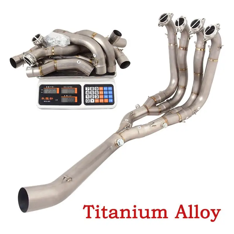Motorcycle-Exhaust-Header-Pipe-Connect-51MM-Mufflers-Tips-Titanium ...