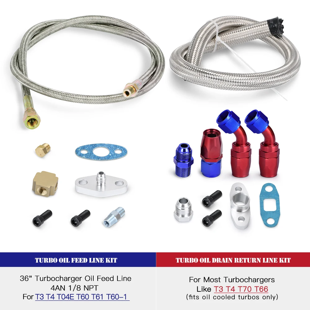 Car & Truck Turbo Kits Complete Turbo Oil Line Kit – Drain, Return ...