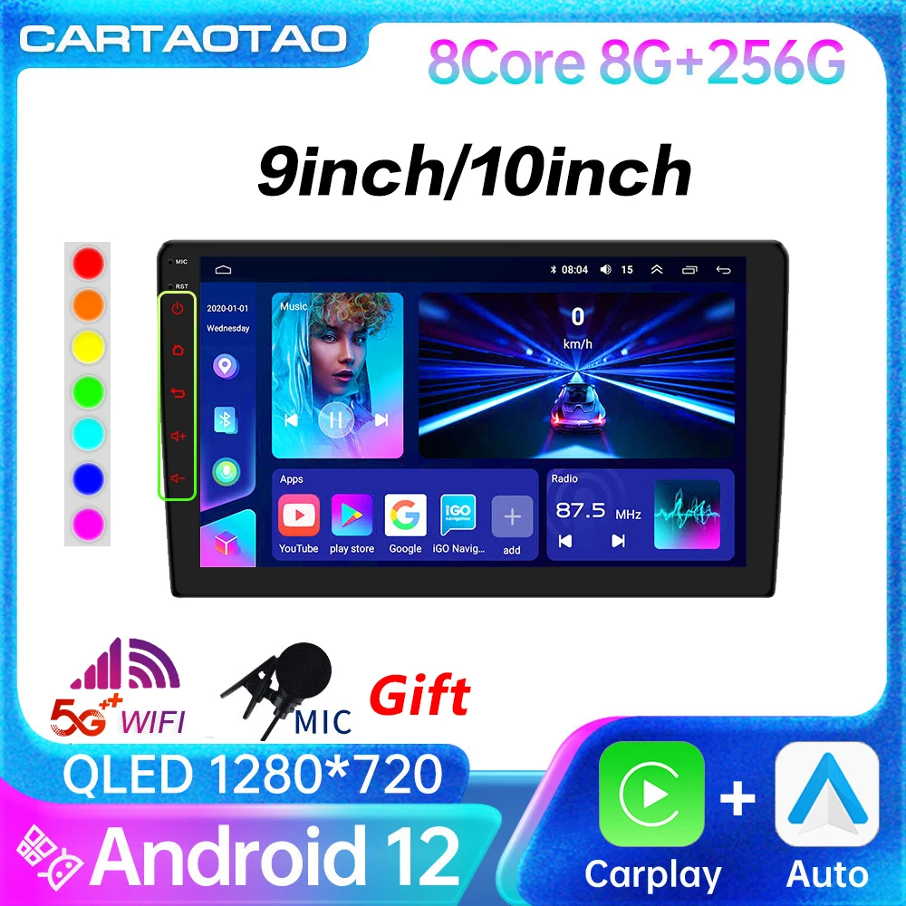 2din-Android-12-Wireless-CarPlay-Android-auto-Car-Radio-Universal-9-10 ...