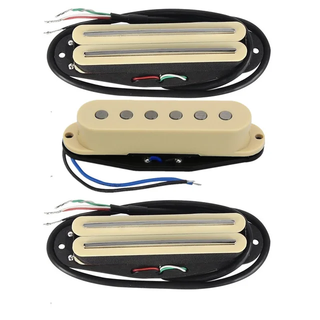 Flexor-SSS Alnico 5 Guitarra Hot Rails Humbucker Pickup, Single Coil Pickup Set, 3cps