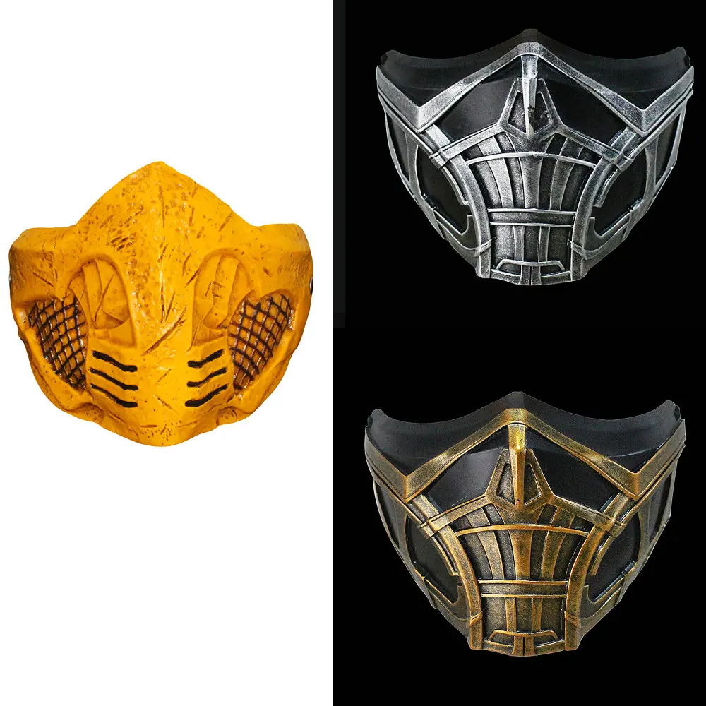 Game Mortal Kombat Scorpion Mask Cosplay Props Resin Material Sub-Zero ...