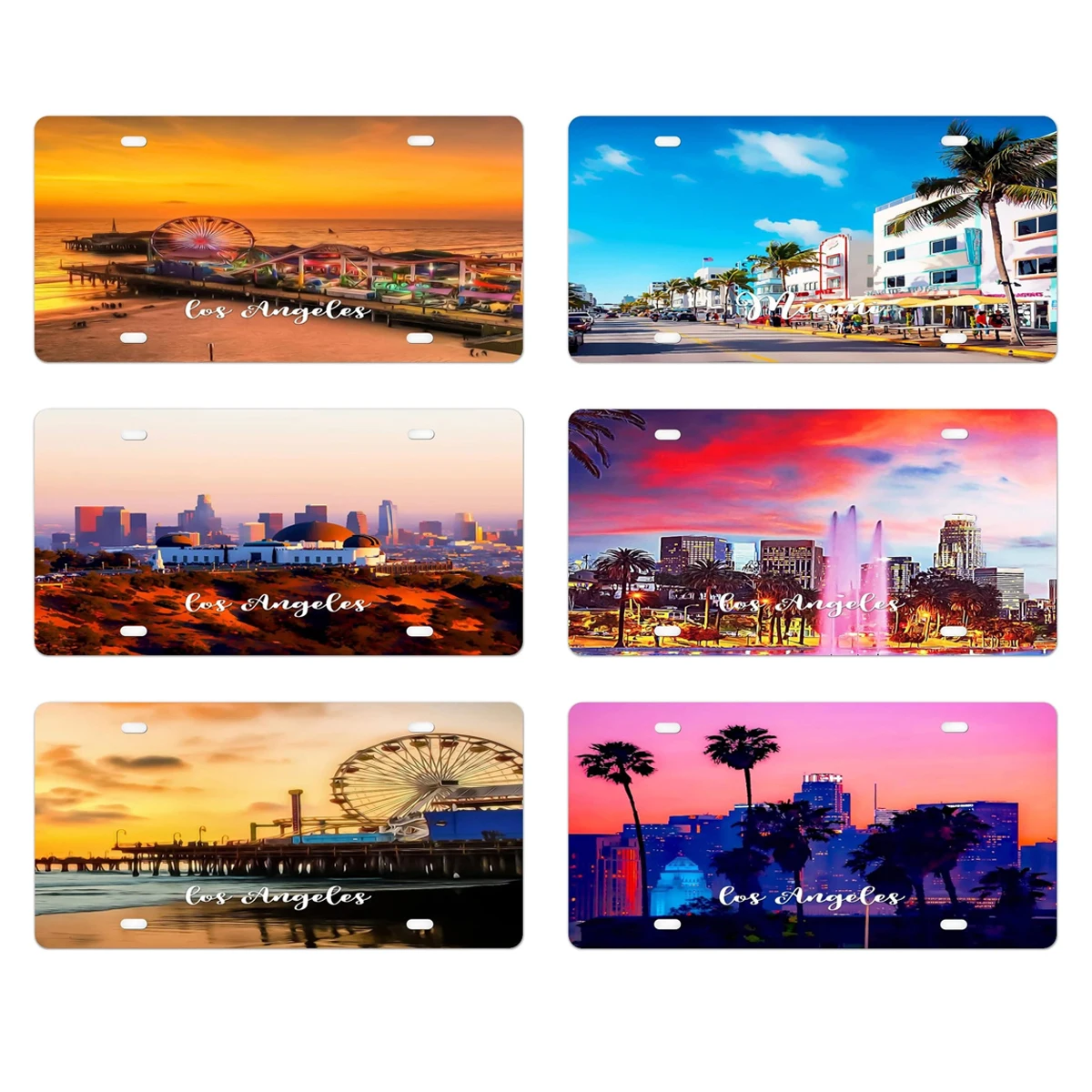 Los-Angeles-Cityscape-Scenery-Metal-License-Plate-California-USA-Car ...