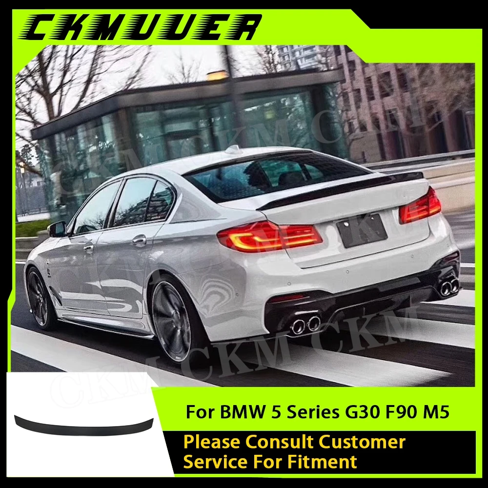 CKMUUER Carbon Fiber Rear Spoiler Boot Wing for BMW 5 Series G30 F90 M5 ...