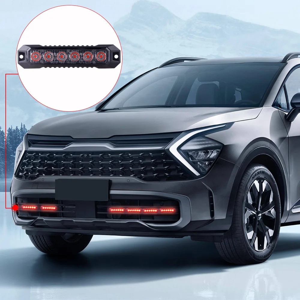 4PCS-LED-Grille-Light-Car-Truck-Flashing-Warning-Light-Strobe-Light ...