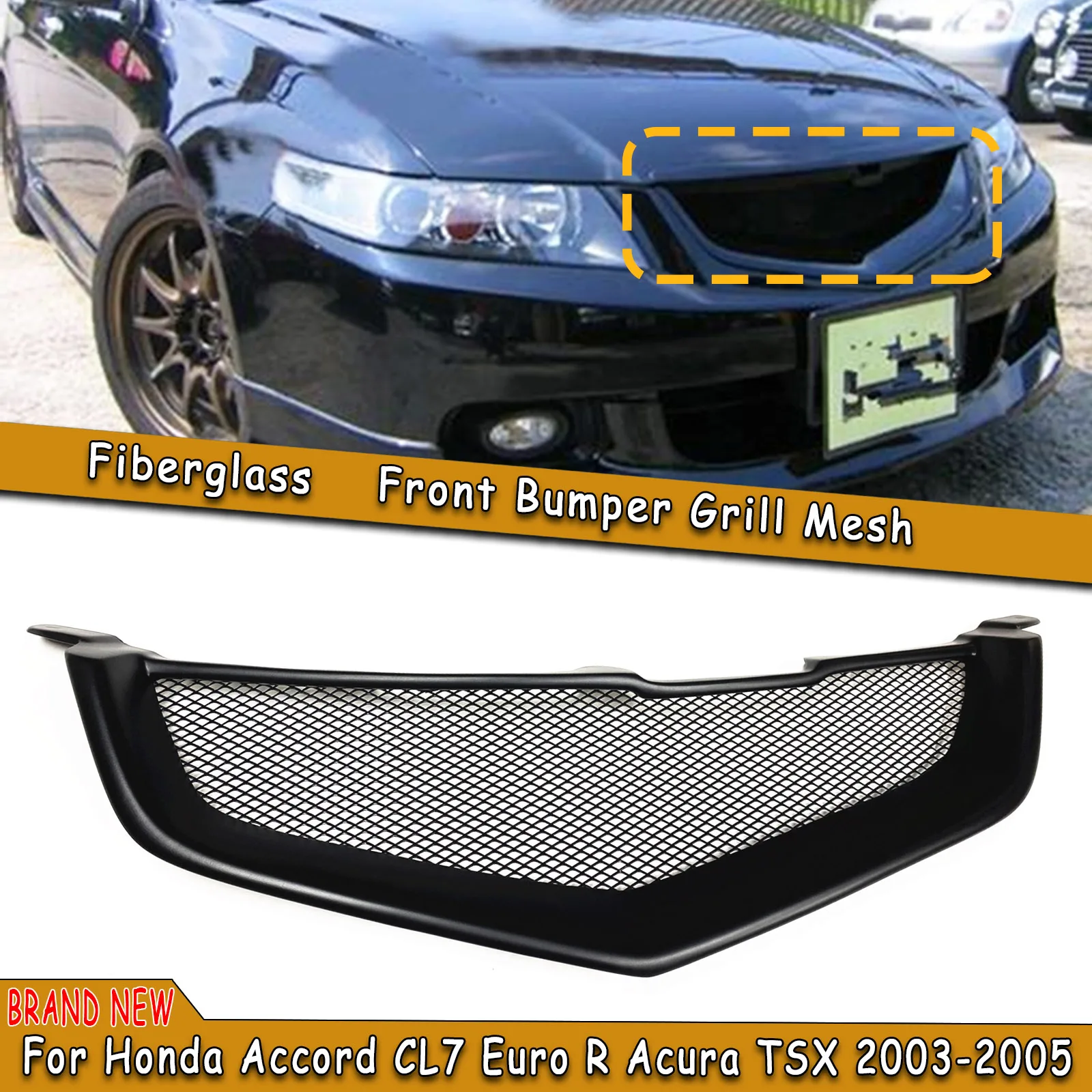 Car-Front-Grille-Grill-Upper-Bumper-Hood-Mesh-Grid-For-Honda-Accord-CL7 ...