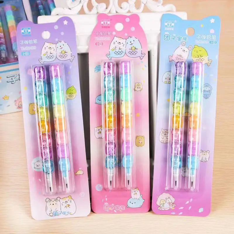 2pcs-Set-Cute-Bear-Non-Sharpening-Mechanical-Pencil-Student-Writing-Pen ...