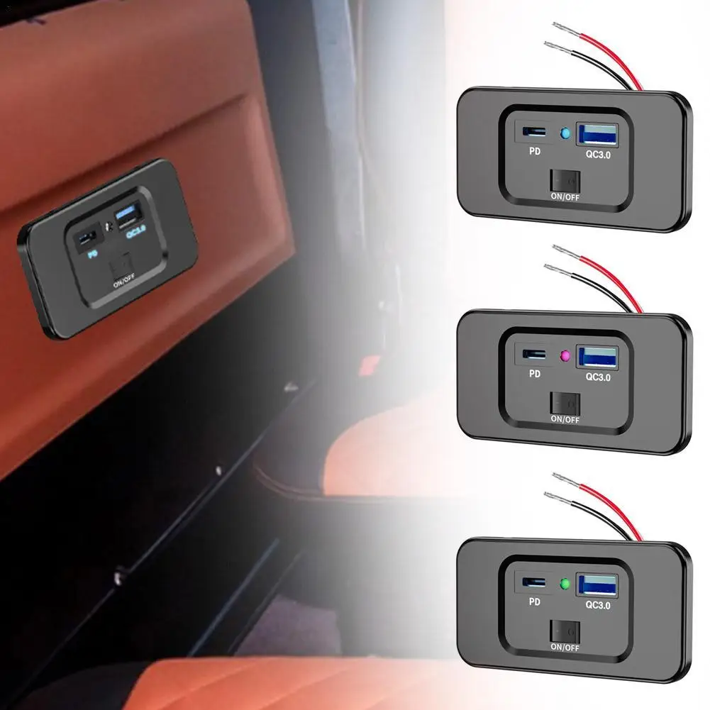 Car Phone Charger 100W 12-24V Dual USB Car Fast Charge Socket PD QC3.0 ...