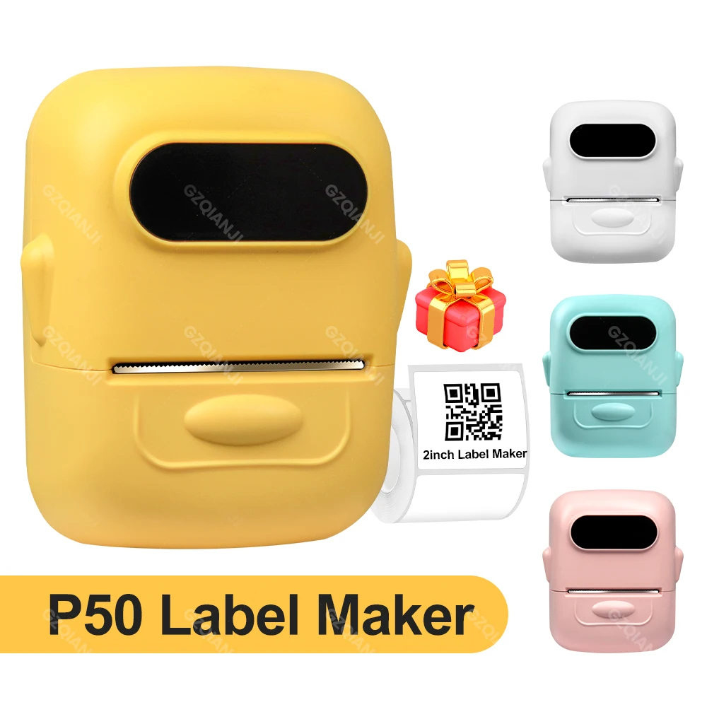 15-50mm-2-inch-Label-Thermal-Printer-P50-4-Colors-Mobile-Printing-Maker ...