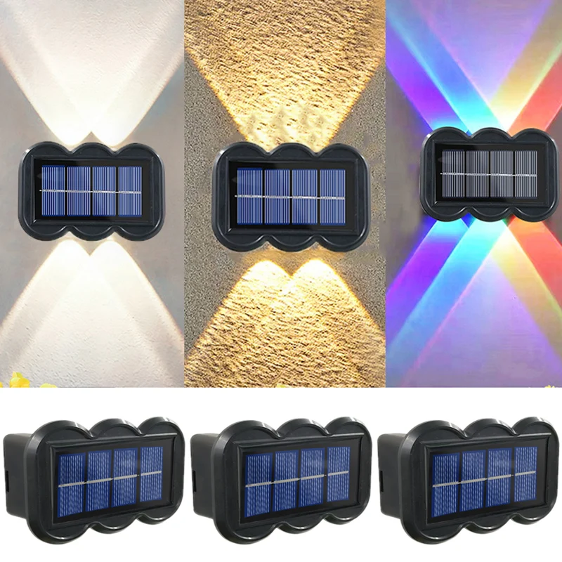 New Solar Wall Lights Up Down Solar LED Outdoor Light Waterproof Garden ...