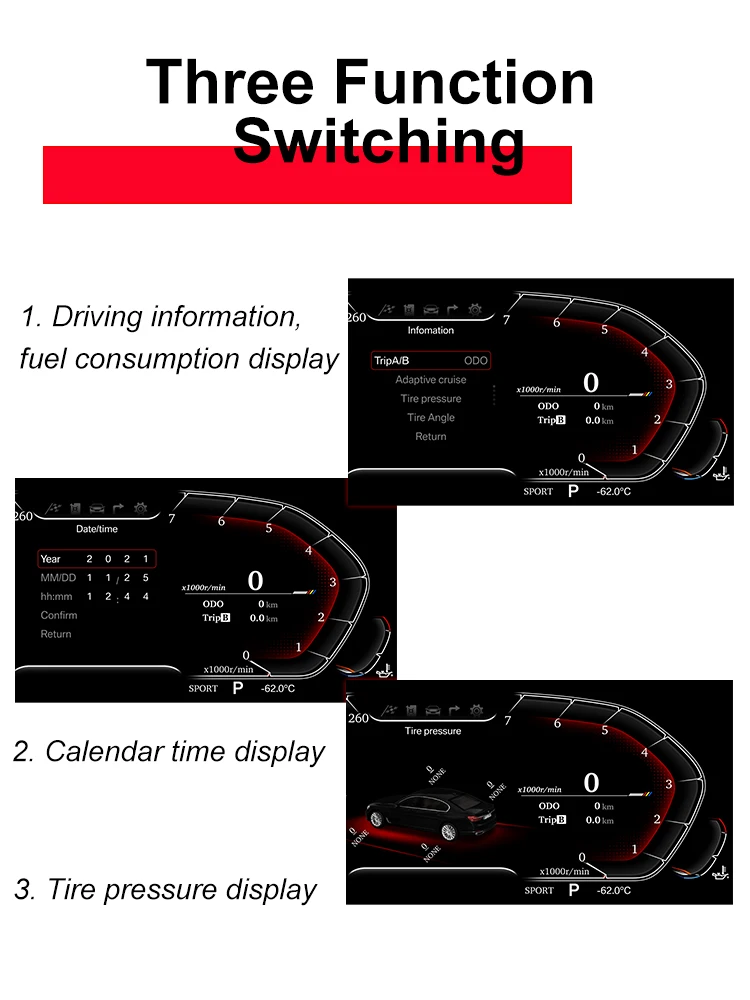 12.3" E60 Digital Cluster 1920*720 Digital Dashboard Panel Virtual ...