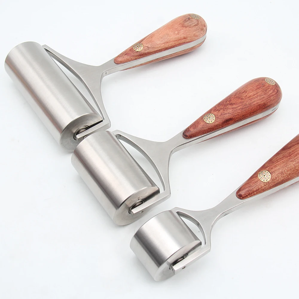 25/60/90mm Leather Press Edge Roller Wooden Handle Leather Rolling ...