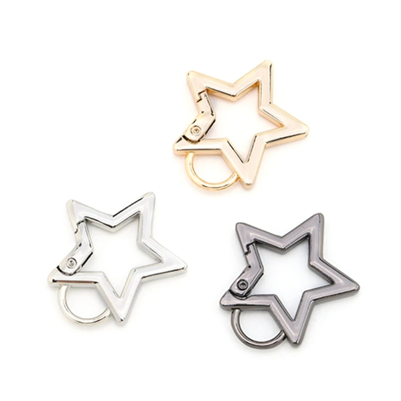 Star-Shaped-Stainless-Steel-Keychain-Clip-Carabiner-Snap-Hook-Holder ...