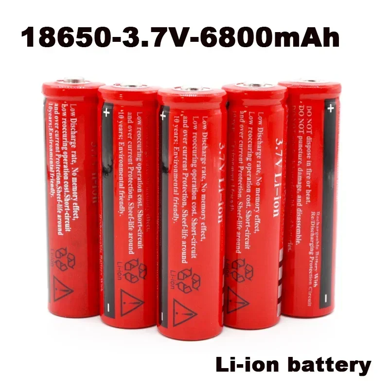 Free-Shipping-100-New-18650-Battery-3-7V-6800mAh-Rechargeable-Lithium ...