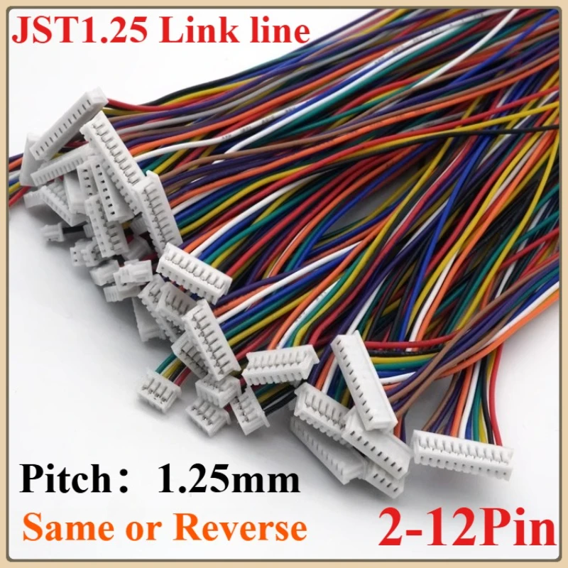 10Pcs JST 1.25mm Cable Connector 1.25MM Double Electronic Wire ...