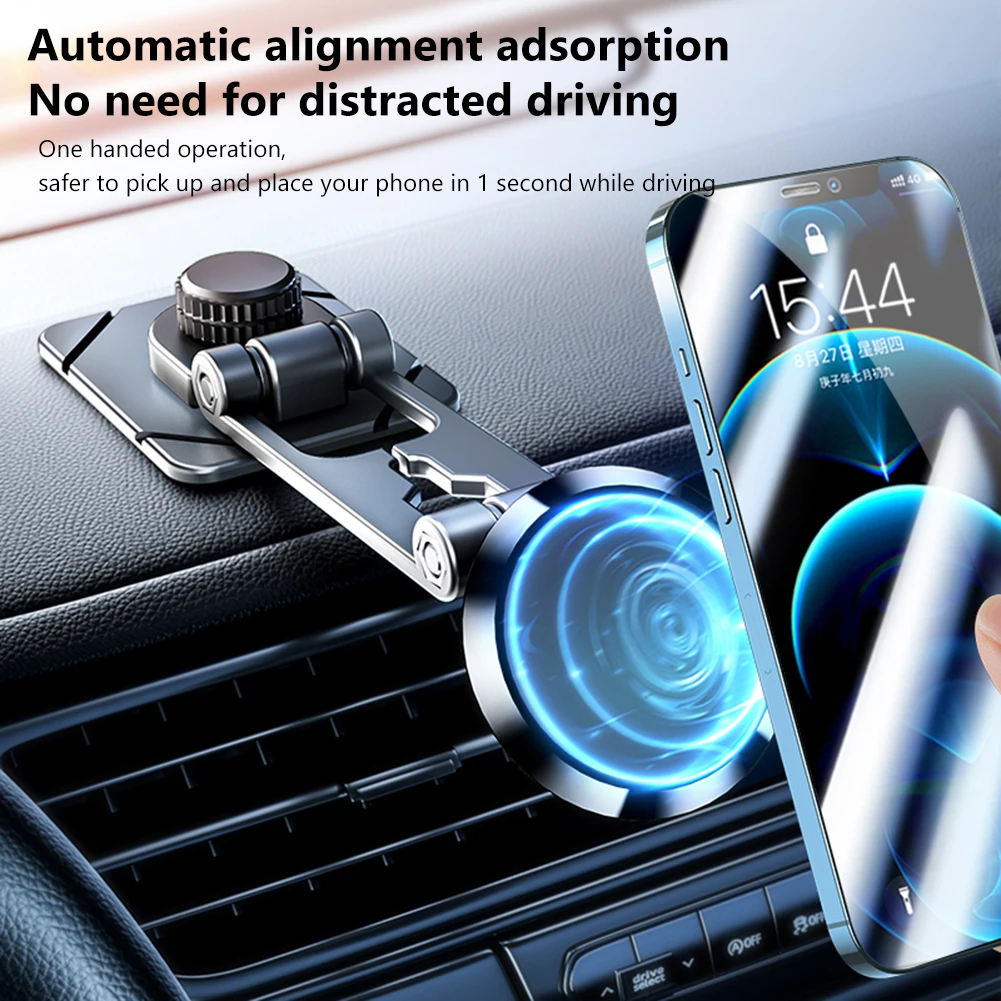 720-Rotate-Metal-Magnetic-Car-Phone-Holder-Foldable-Universal-Mobile ...