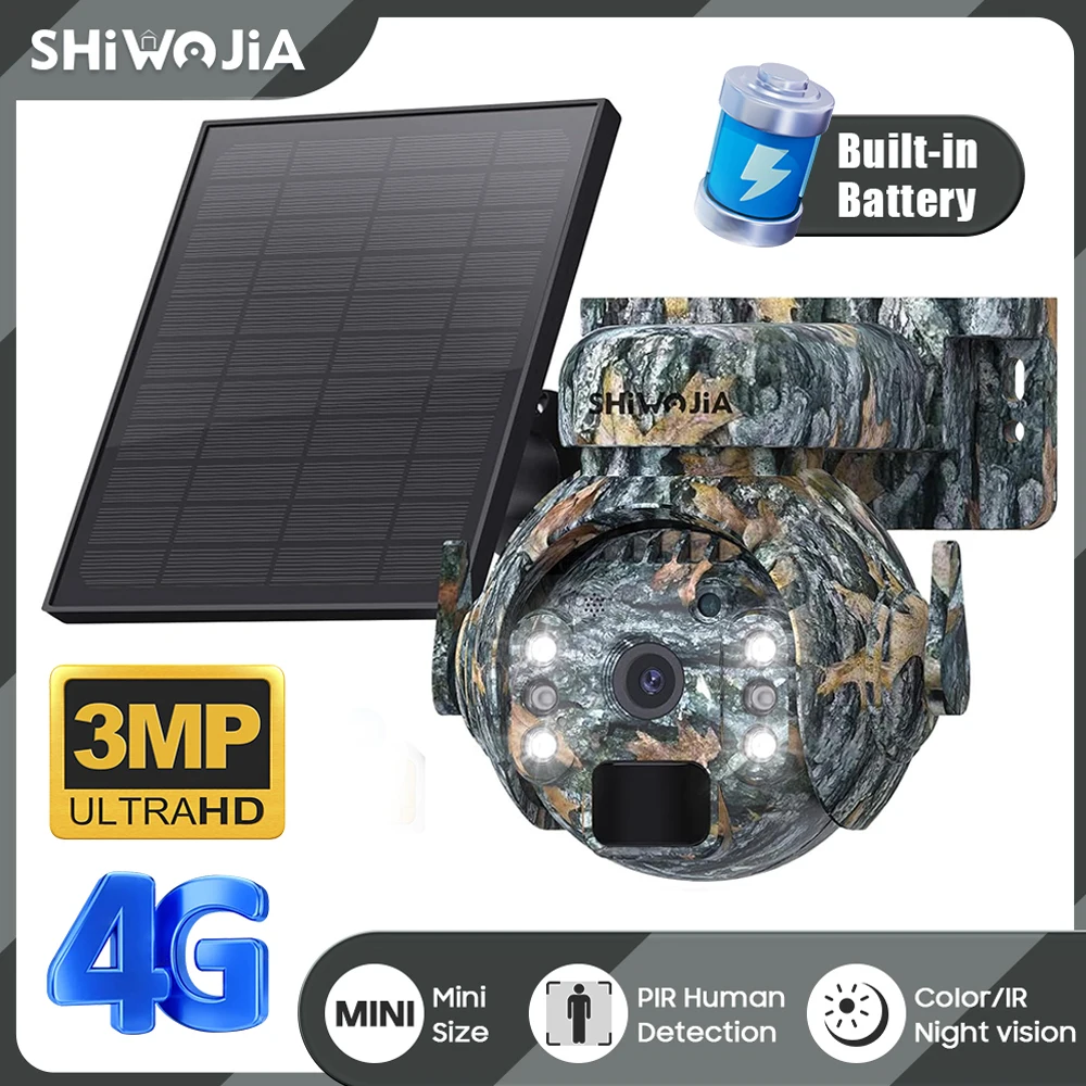 SHIWOJIA-3MP-Solar-Camera-4G-SIM-WIFI-Security-Trail-Camera-with-Solar ...