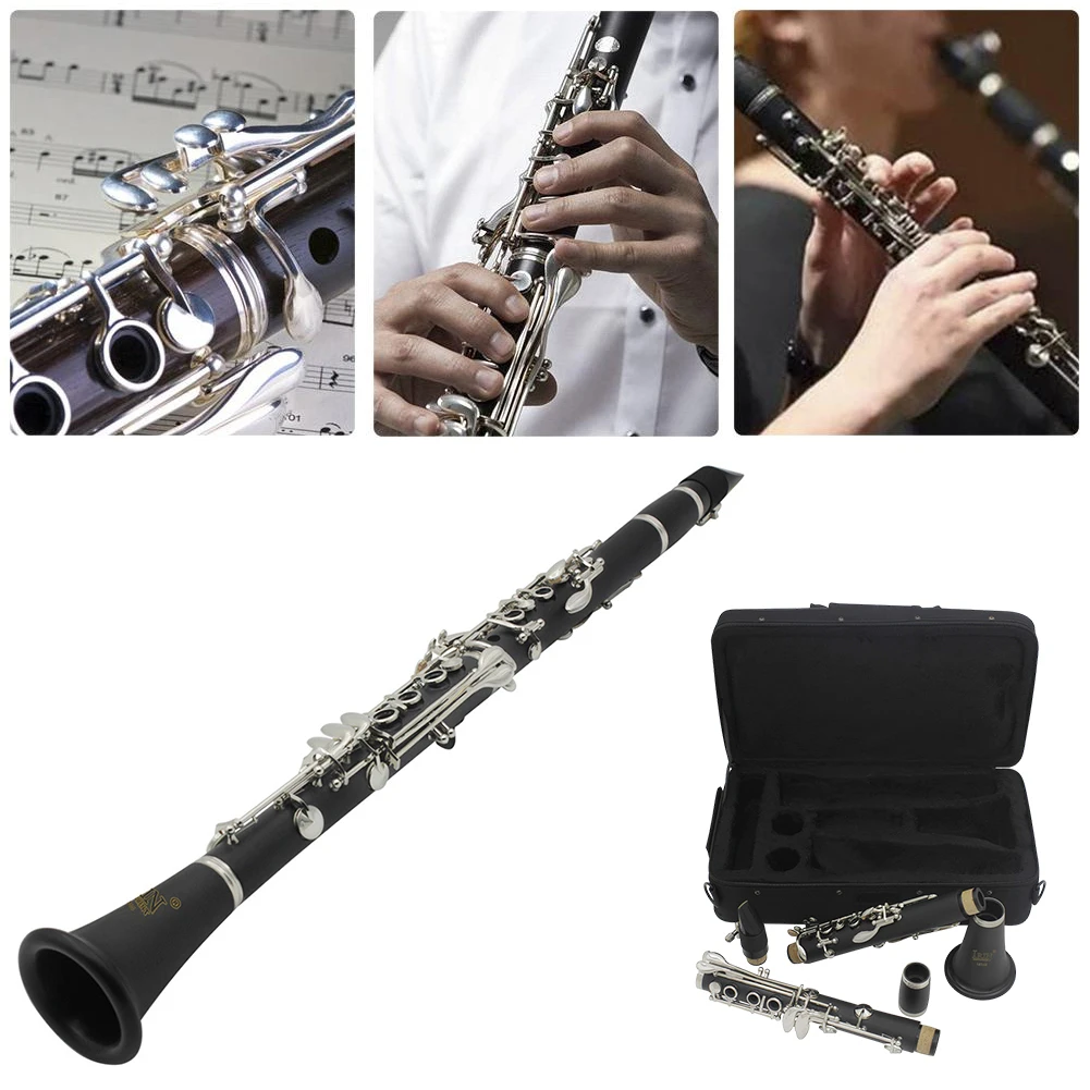 17-Keys-Professional-Clarinet-with-Strap-Cleaning-Cloth-Ebonite ...