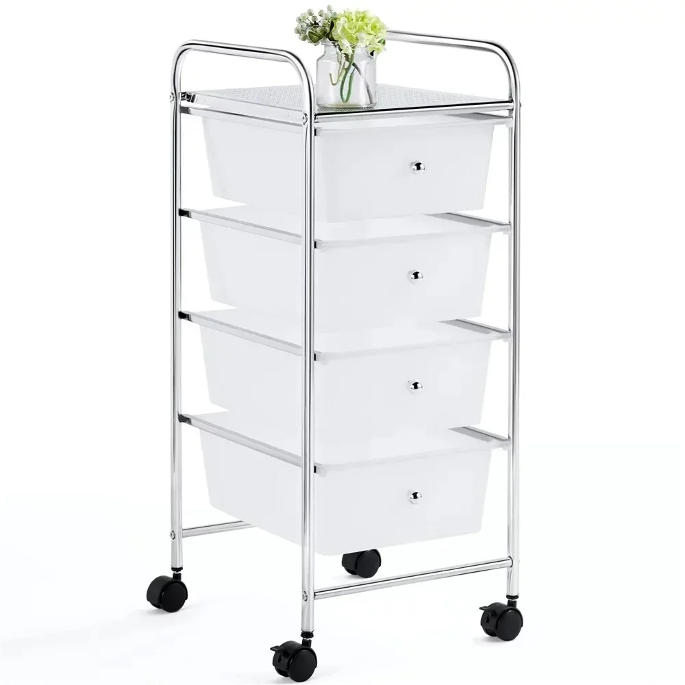 Rolling-Storage-Trolley-Cart-with-4-Plastic-Drawers-on-Wheels-White ...