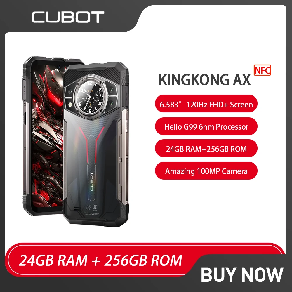 Cubot KINGKONG AX Rugged Smartphone Android 14 24GB RAM+256GB ROM Octa ...