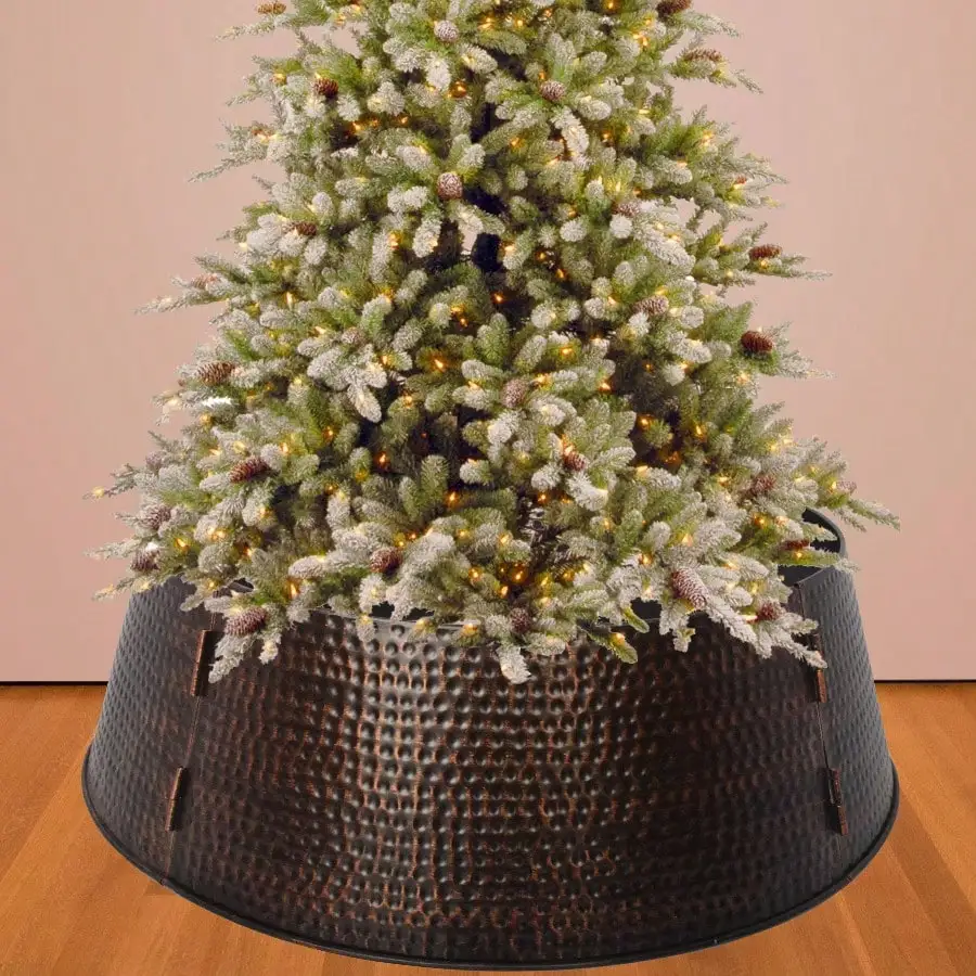 Tall Tree Collar for Modern Holiday Decor: Why This Brushed Metal ...