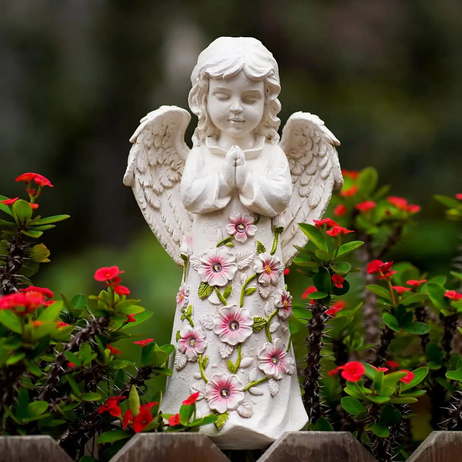 Solar Garden Outdoor Angel Statue, Angel Figurine for Patio, Balcony ...