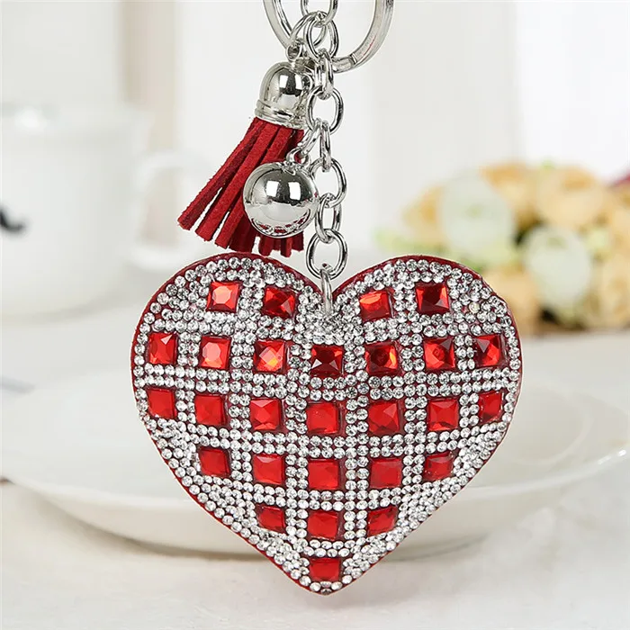 Brand-New-Heart-Crystal-Rhinestone-Key-Chain-Holder-Women-Car-Key-Chain ...