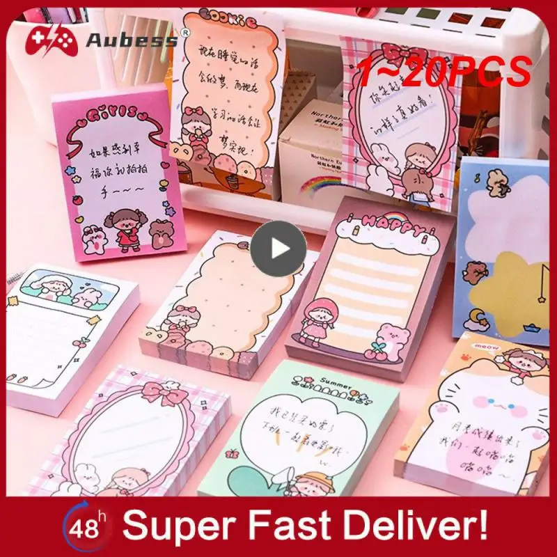 1-20PCS-Anime-Sticky-Notes-Cute-Notebook-Korean-Memo-Stickers-Posted ...