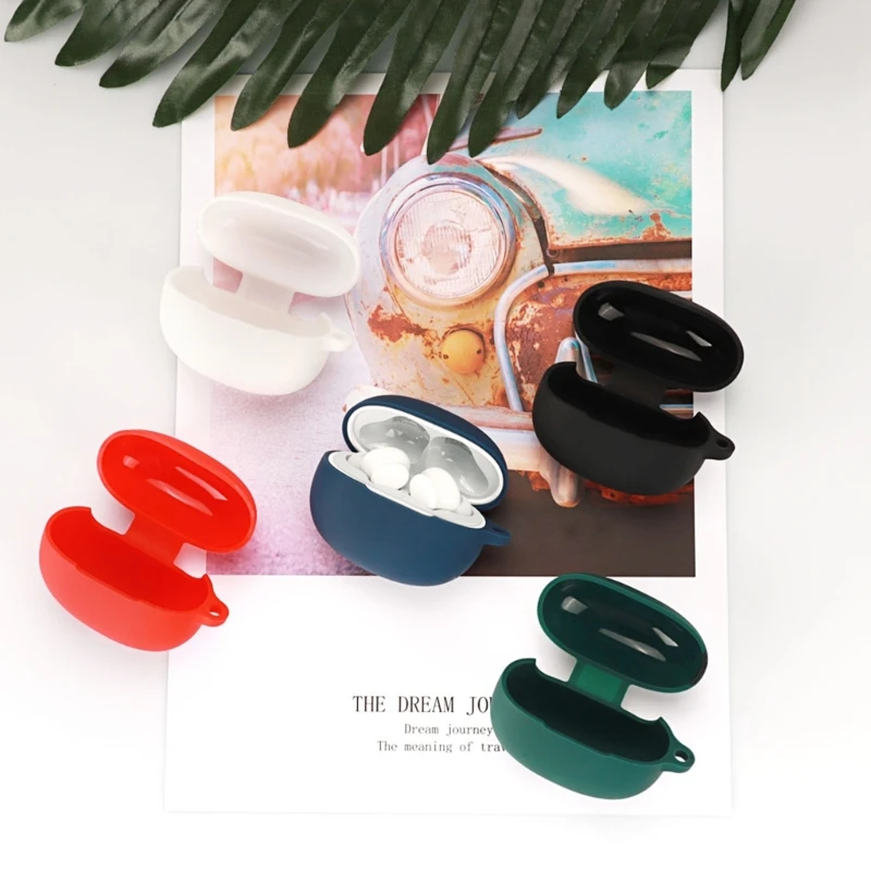 Fashion-Design-Earbud-Case-with-Hole-Silicone-Protective-Case-Black ...