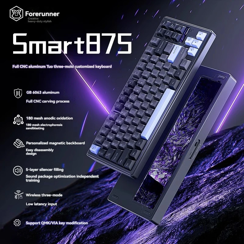 EWEADN-Smart875-CNC-Aluminum-Mechanical-Keyboard-RGB-Hot-swap-Wireless ...