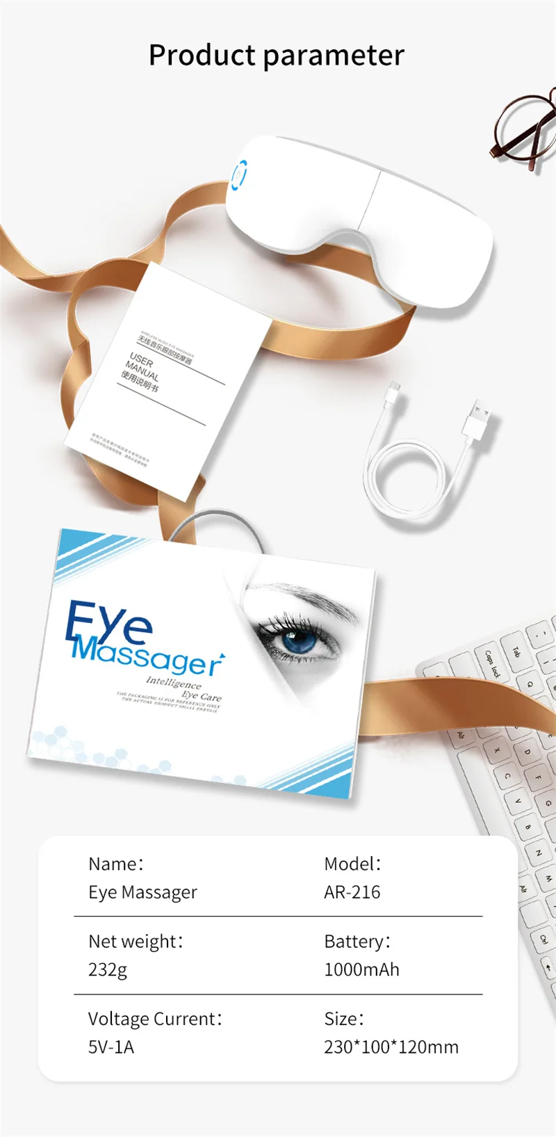 BLANC - Masseur Pour Les Yeux, Compresse Chaude, Instrument De Soins ...