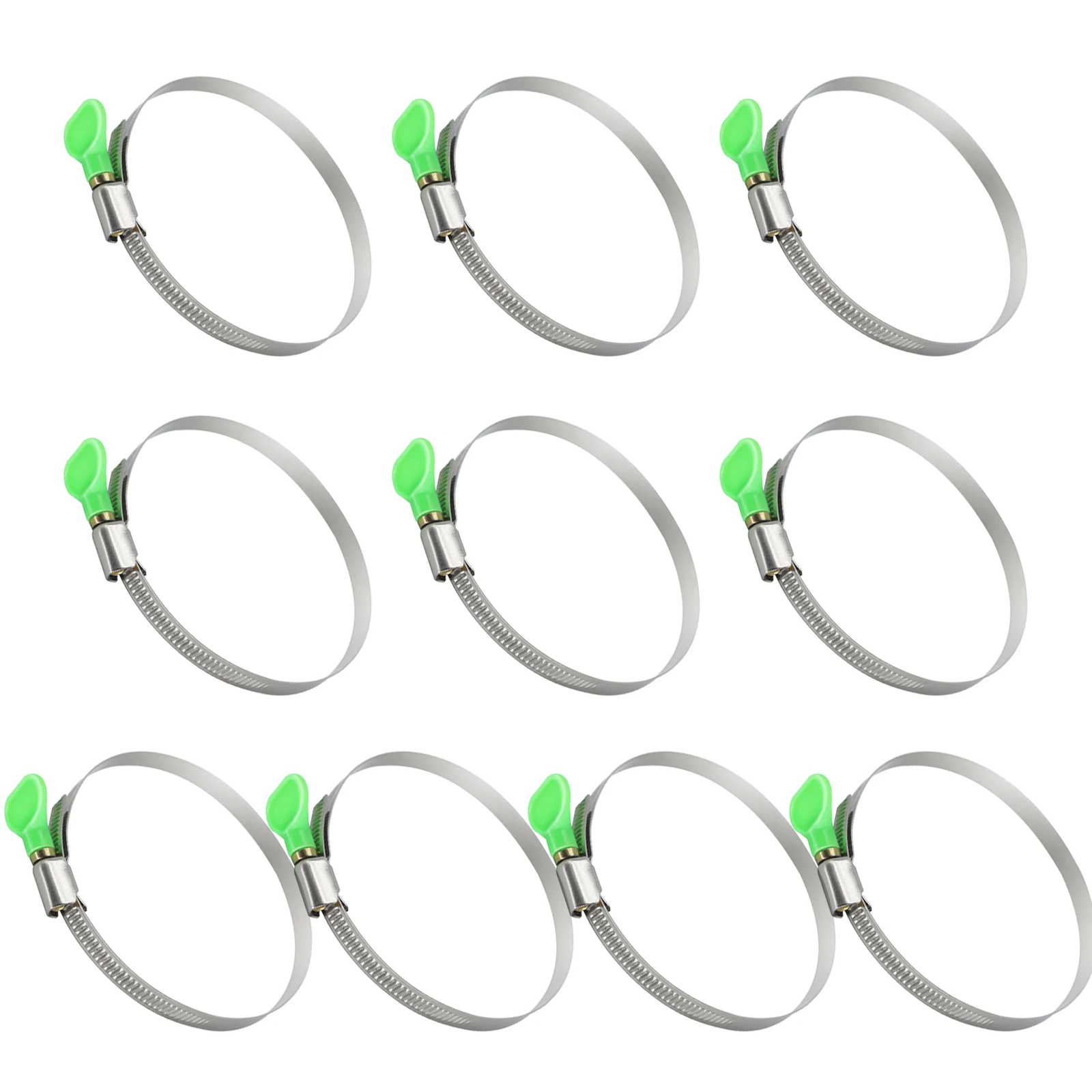 10pcs-Adjustable-Hose-Clamps-304-Stainless-Steel-Hoop-90mm-110mm-Screw ...