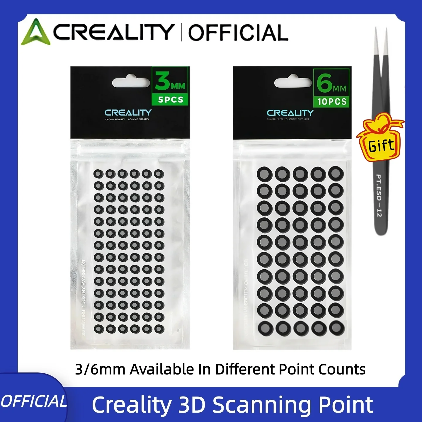 Creality 3D Scan Marker Points 3mm/6mm High-Reflective Markers For 3D ...