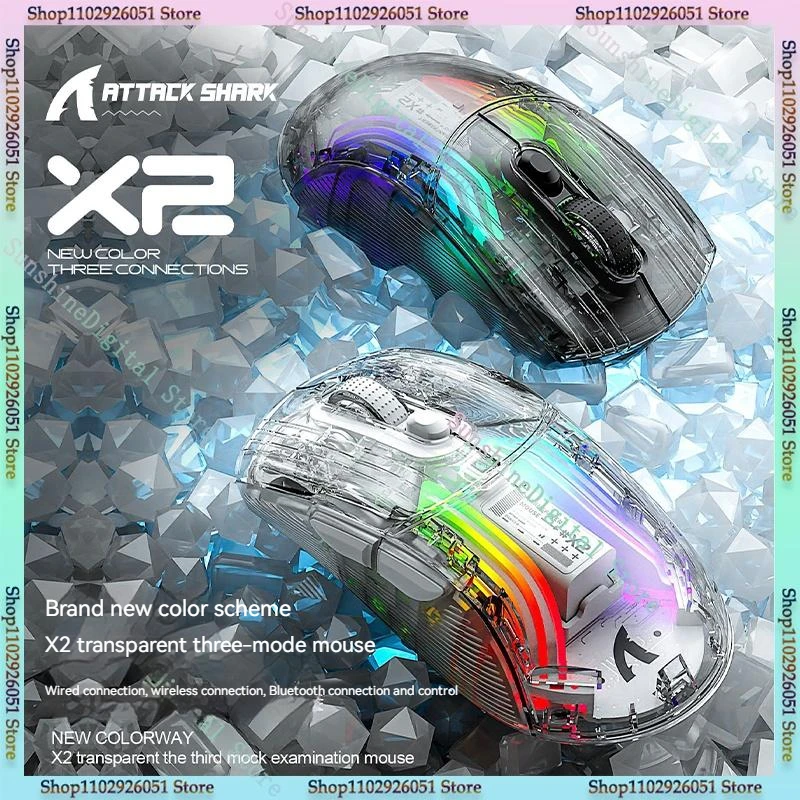 X2rgb-Transparent-Mouse-Illuminated-Wireless-Bluetooth-Mute-Button ...