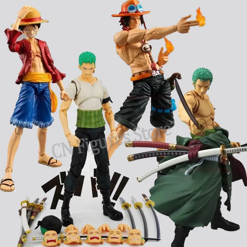 Anime One Piece Action Figures Luffy Roronoa Zoro Ace Figure Movable ...