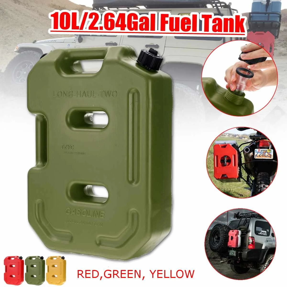 10 Litre 10L Fuel Tank Oil Canister Gasoline Diesel Storage Can Spare ...