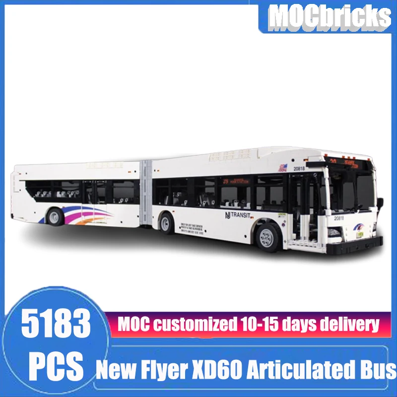 Creative New Flyer XD60 Articulated Bus 5183 PCS Building Blocks Motor ...