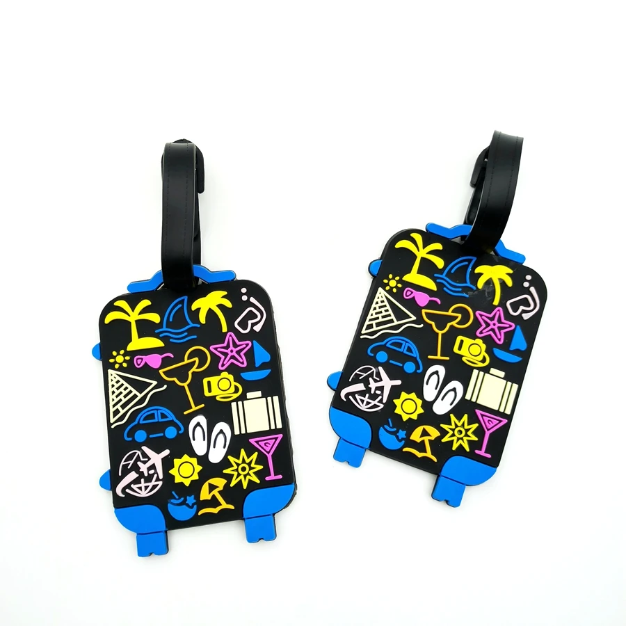 1pc/2pcs black vacation luggage tag pendant, travel airport luggage ...