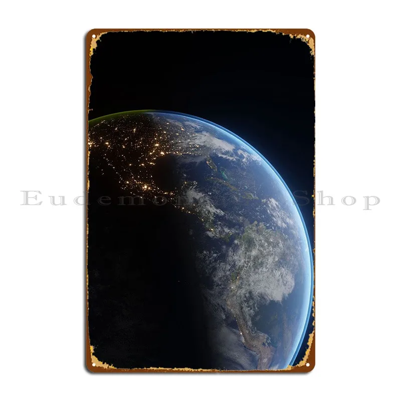 Borderless-Earth-USA-Night-Metal-Plaque-Poster-Cin-ma-D-coration ...
